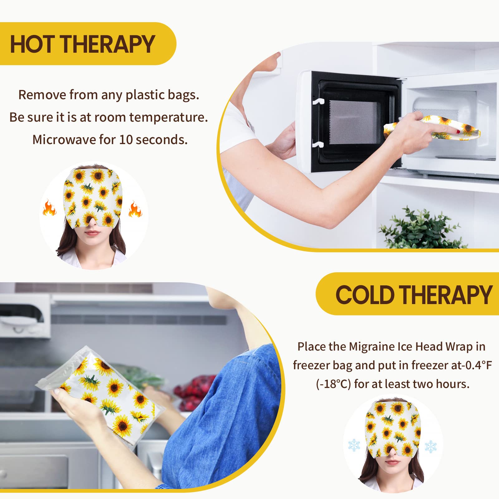 Snapklik.com : Headache For Migraine Hat Mask Headache Relief Cap Ice ...