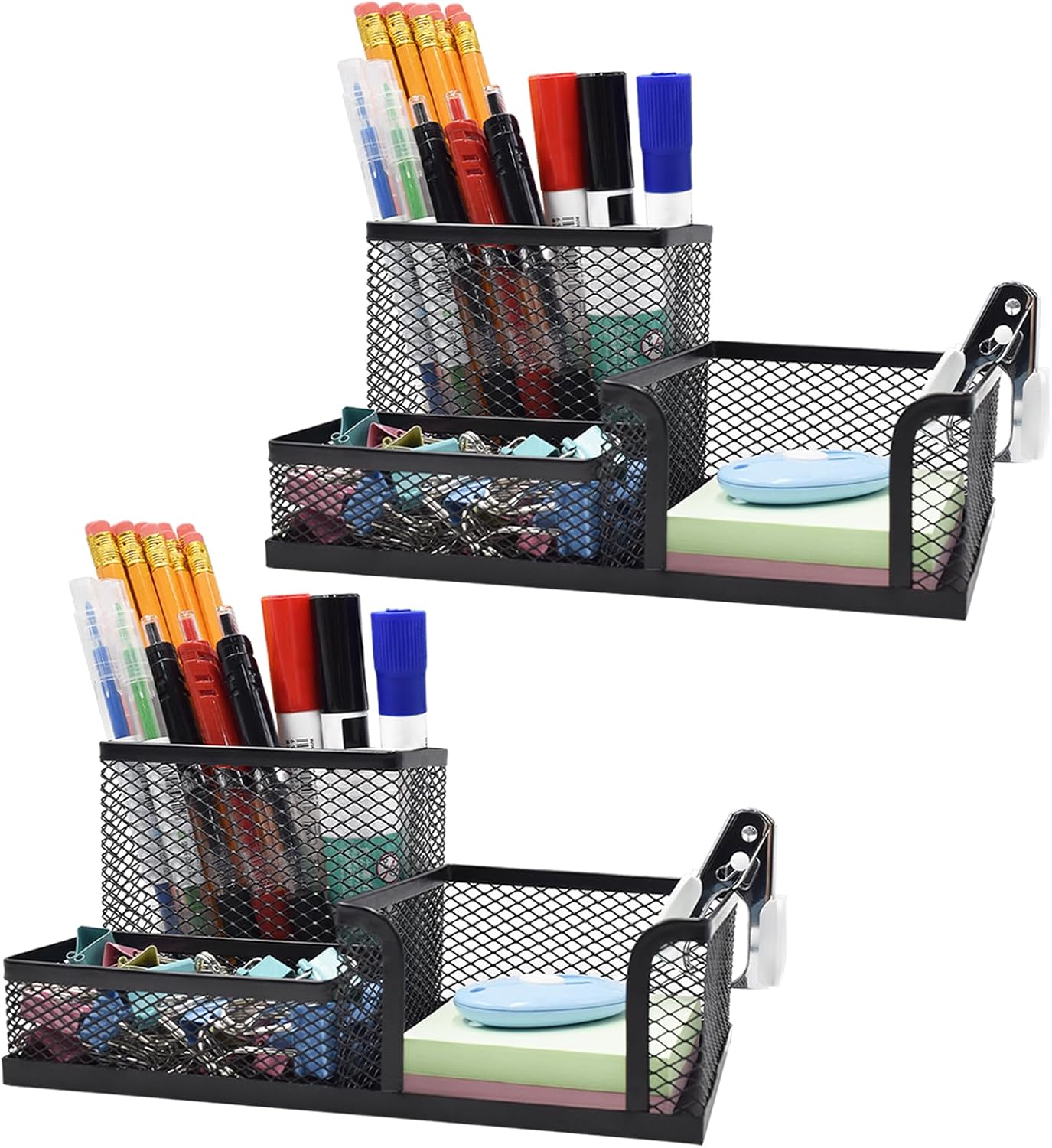 Amazon.com: 2 Pack Mesh Pen Holder Desk Organizers and Office Desk ...