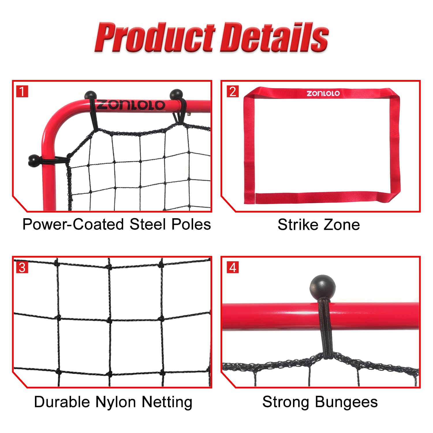 Snapklik.com : Zonlolo Baseball Pitchback Net, Rebounder Net, Pitching ...
