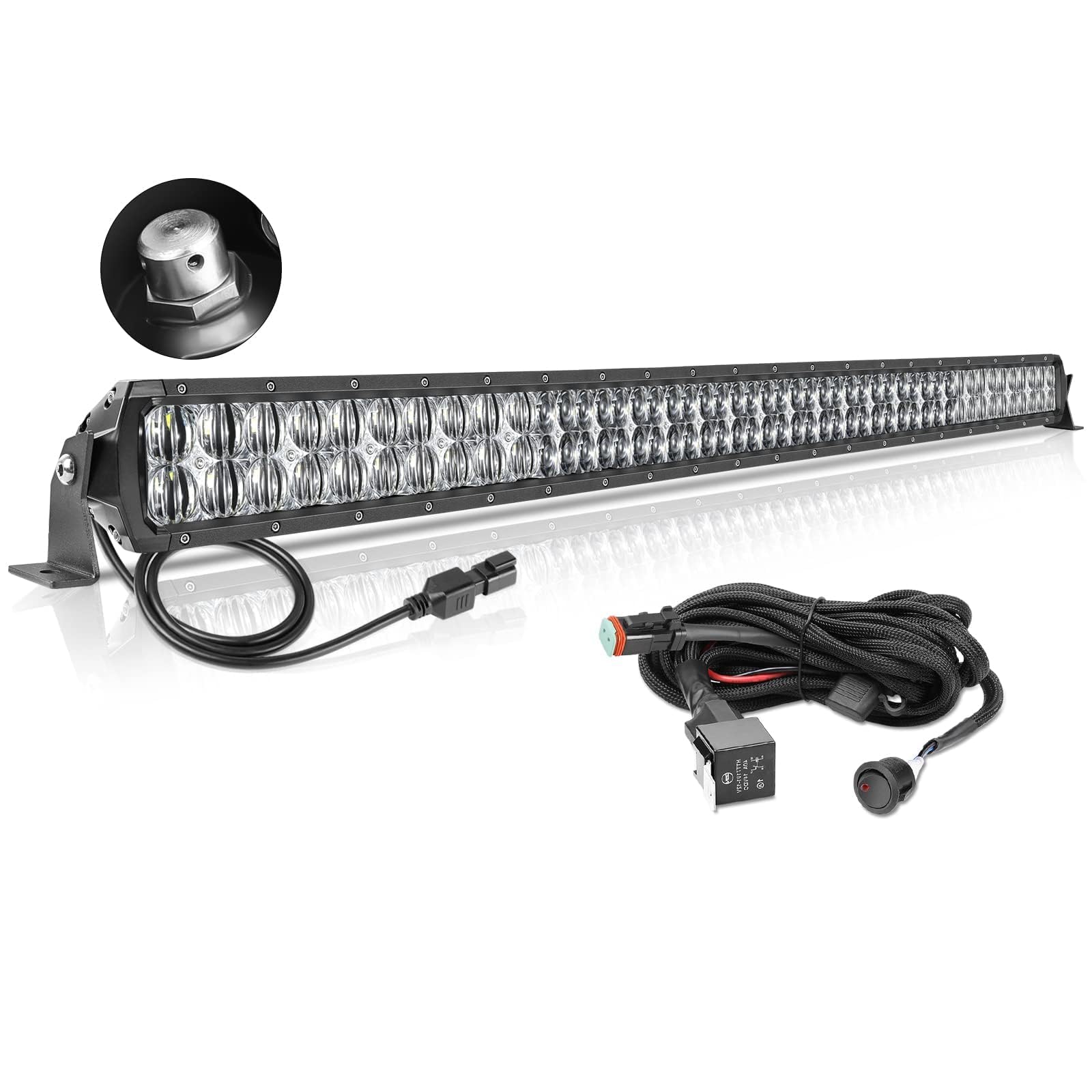 Amazon.com: 50 Inch LED Light Bar with Wiring Harness, AKD Part 480W 5D ...