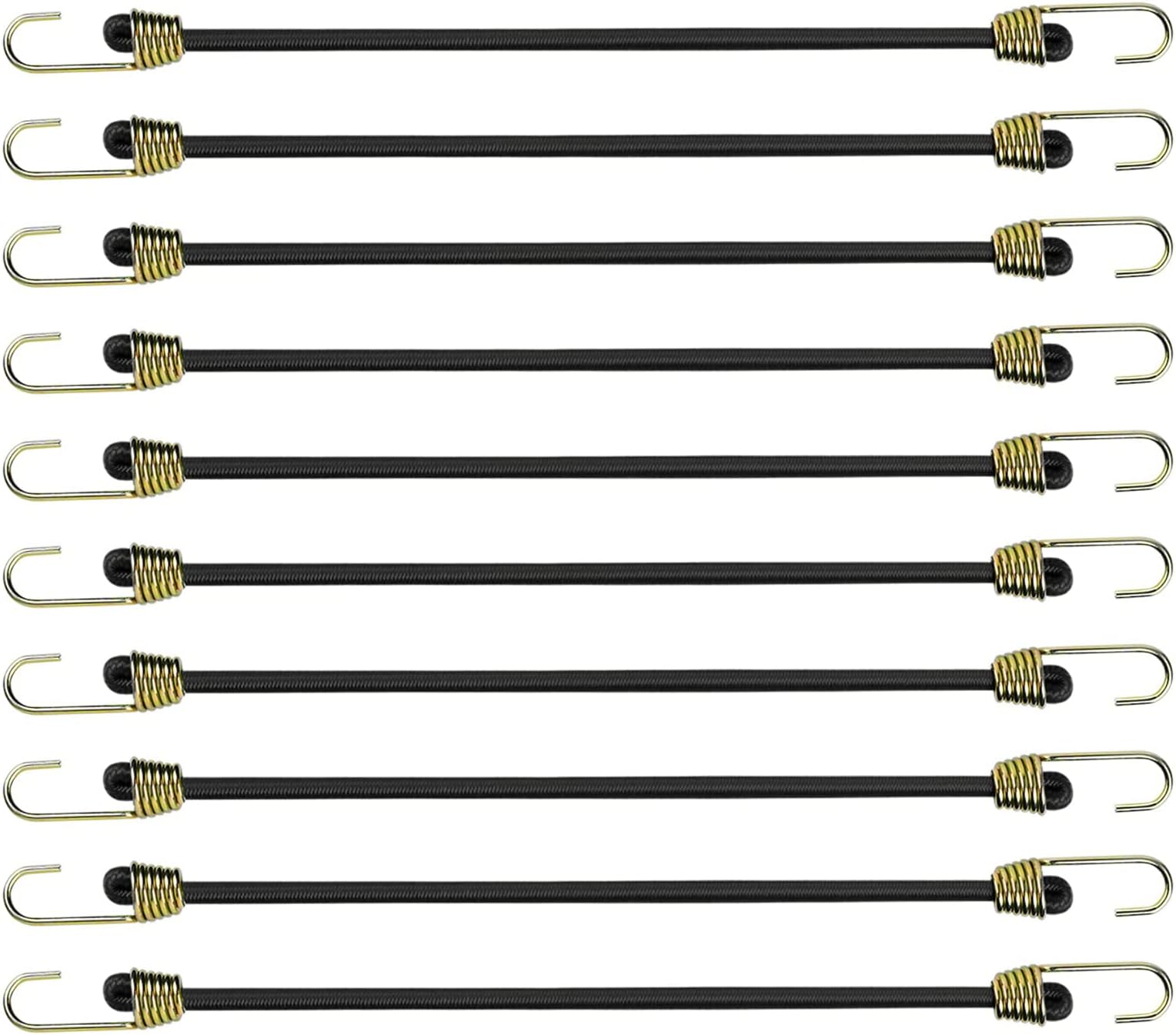 Bungee Cords with Hooks 50 Pcs - 10 Inch Elastic Bungee Ropes with ...