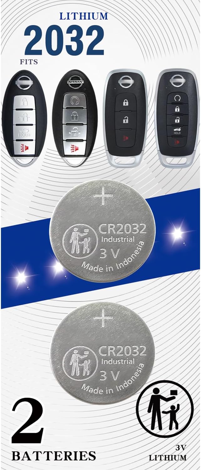 Amazon.com: Key Fob Replacement Batteries for Nissan,(2 Pack) CR2032 ...
