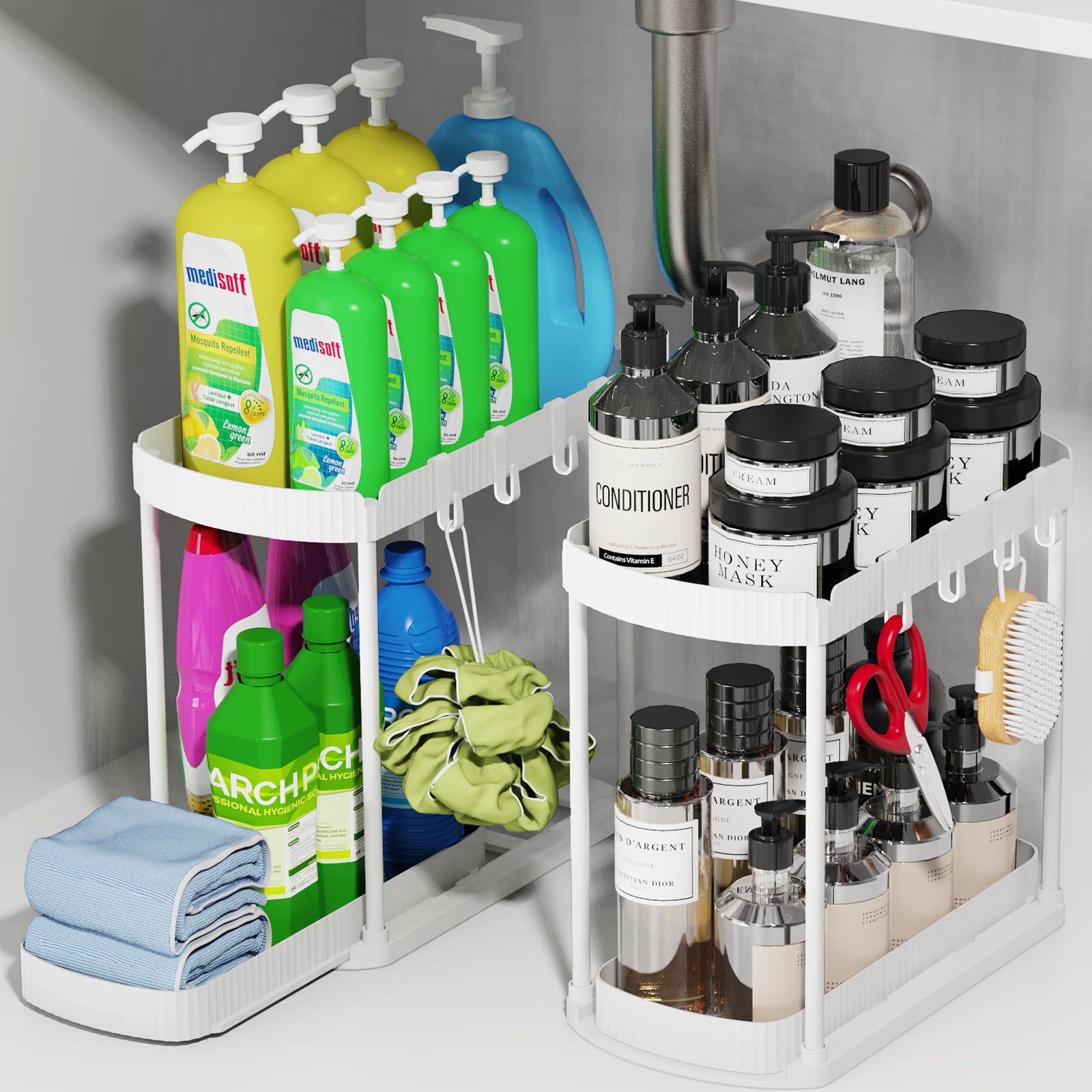 Amazon.com - ukeetap 2 Pack Multi-Purpose Pull-Out Storage Organizers ...