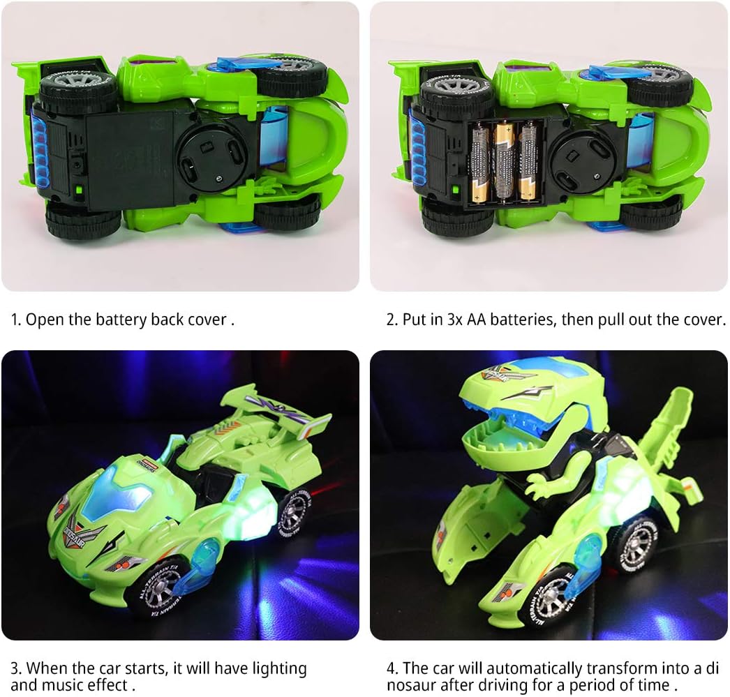 O-Kinee Dinosaur Transformers Car Electric Dinosaur Toy Automatic ...