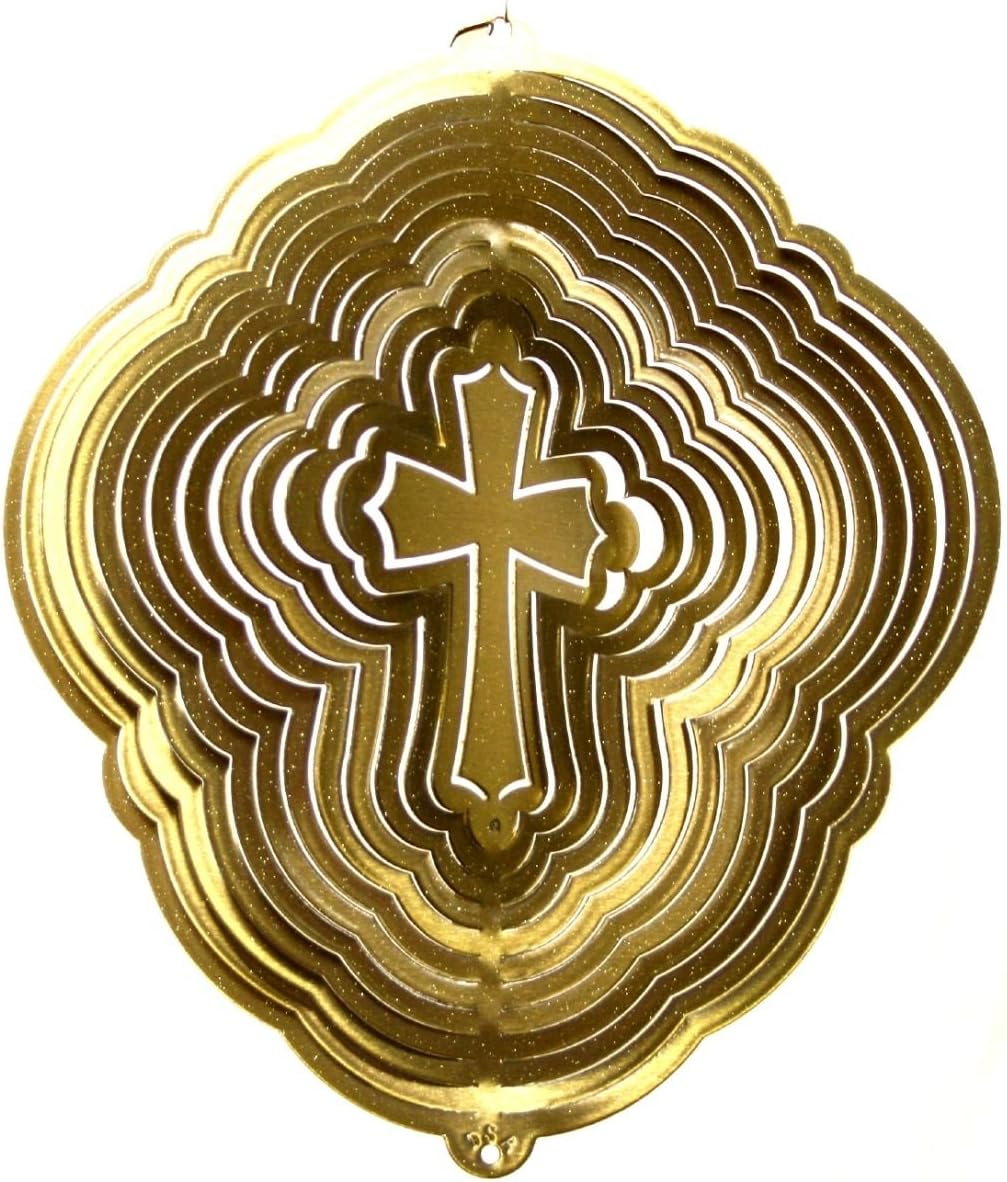 Amazon.com: Stainless Steel Cross Design - 12 Inch Wind Spinner, Brass ...