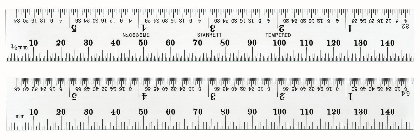 Starrett C636-1000 W/SLC Spring Tempered Steel Rule With Millimeter And ...