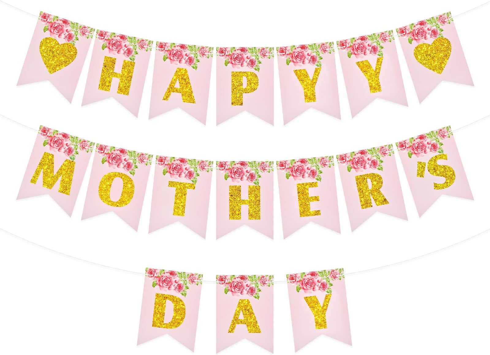 Amazon.com: Happy Mother's Day Banner Decorations - Assorted Color ...