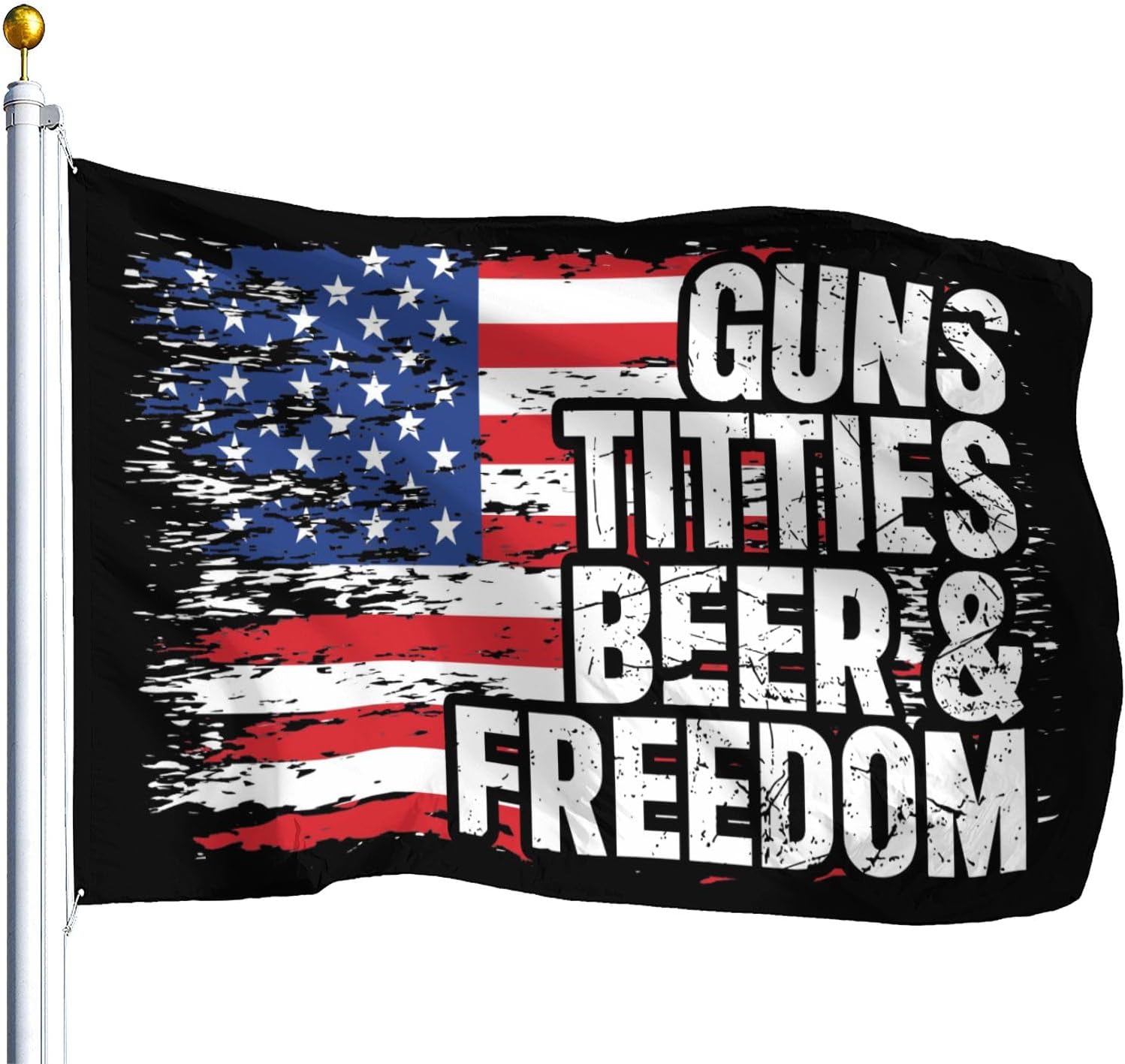 Amazon.com : zhusear Guns Beer & Freedom Beer Flags Funny America LGBT ...