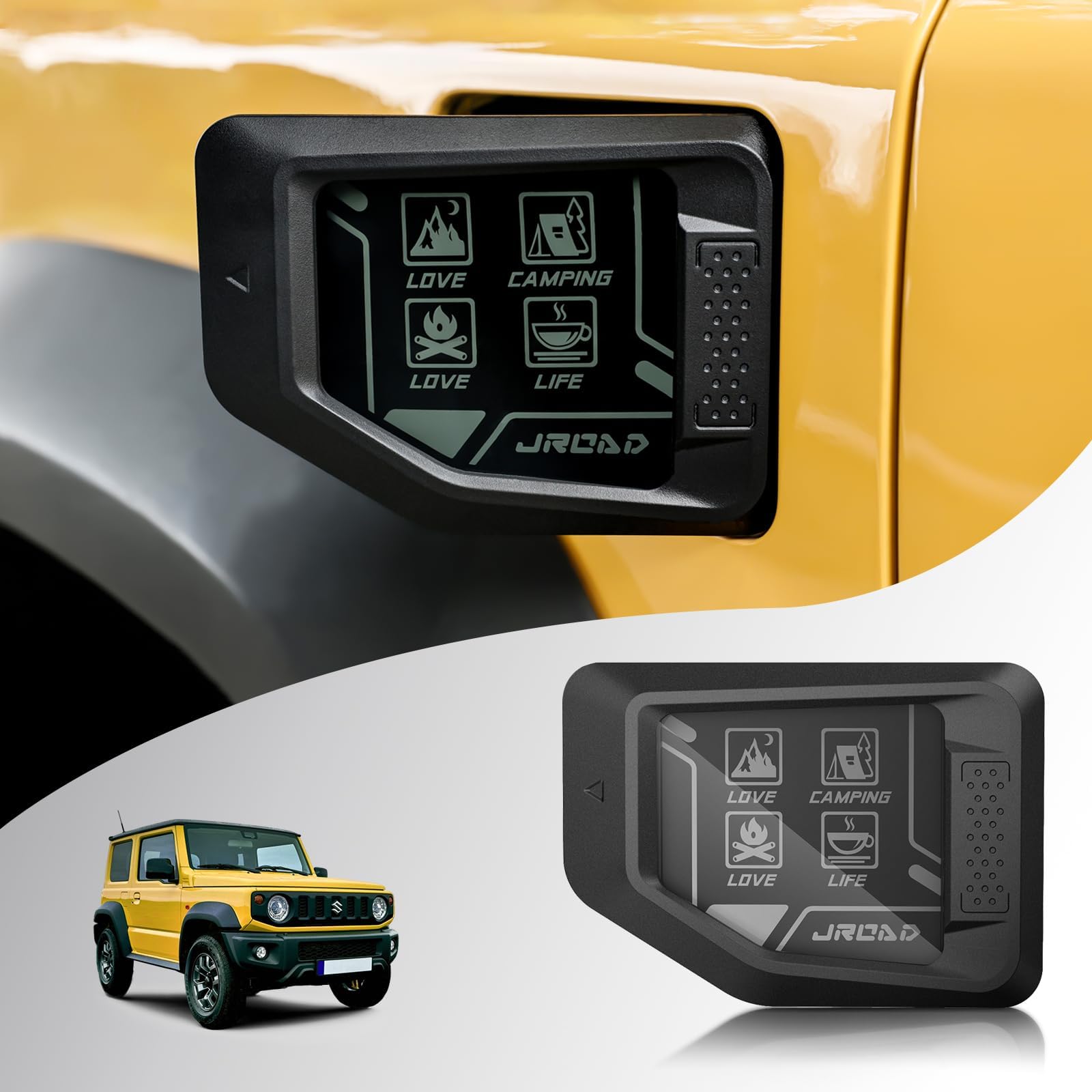 Amazon | AMWMORV 探索シリーズ ジムニー JB64専用フューエルリッドカバー JB74 ジムニー フューエルキャップ 給油口キャップ 梨地塗装 傷防止 耐汚れ 元の穴取り付け ...