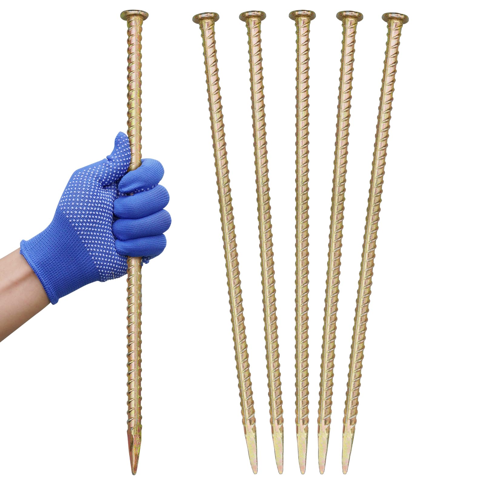 Amazon.com : JPOIP 16 Inch Rebar Stakes - 1/2 Inch Diameter Galvanized ...