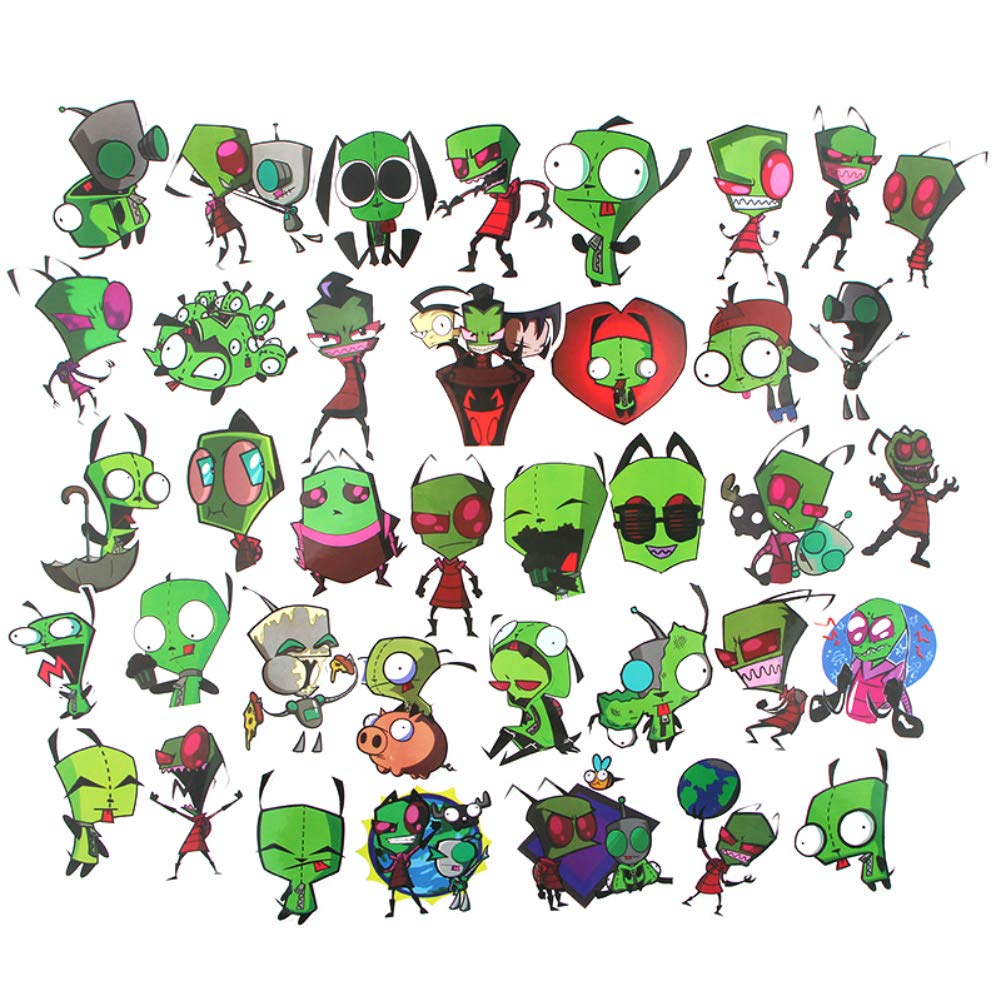 Buy Cartoon Show Invader Zim Themed 38 Piece Sticker Decal Set for Kids ...