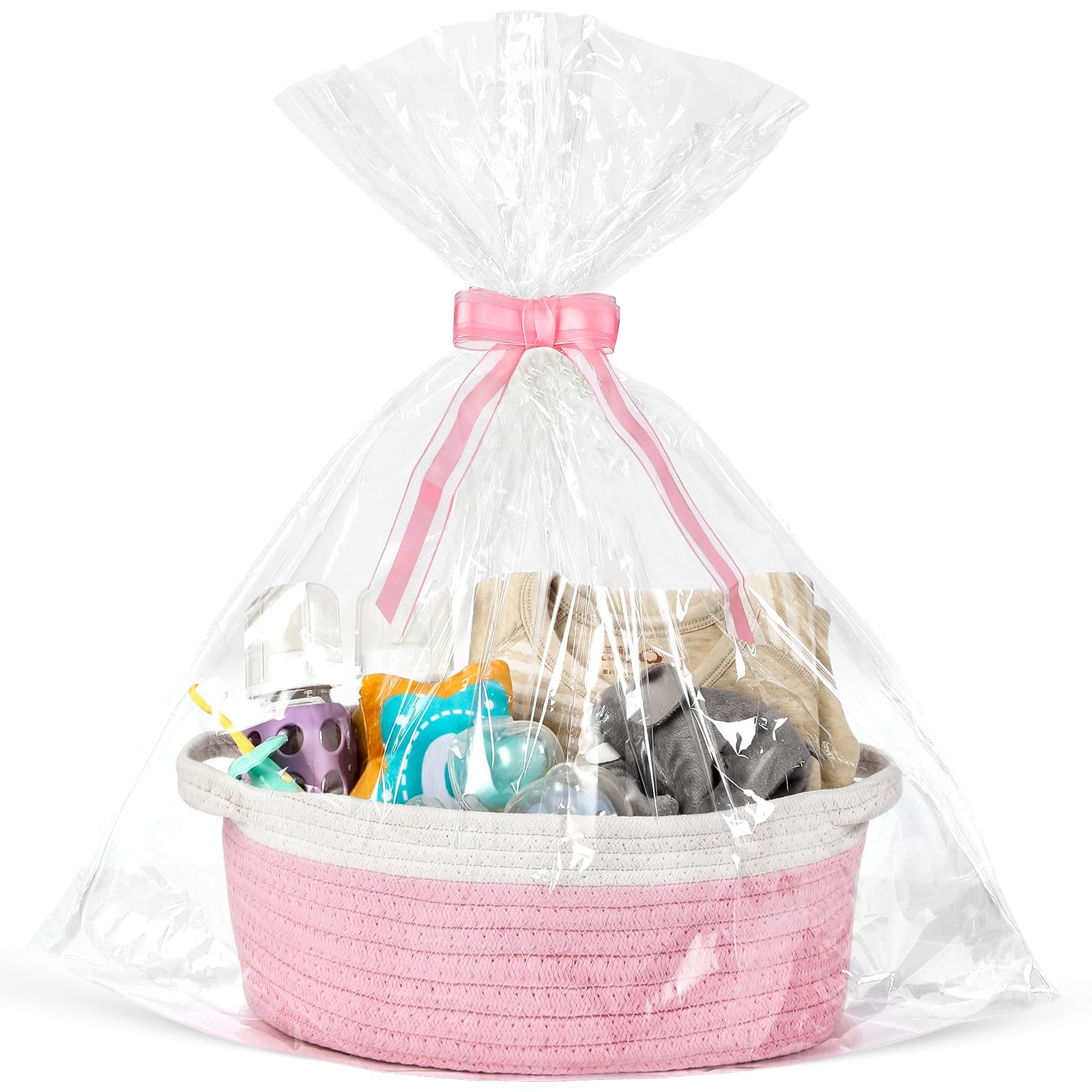 Amazon.com : LANDNEOO Small Woven Basket with Gift Bags and Ribbons ...