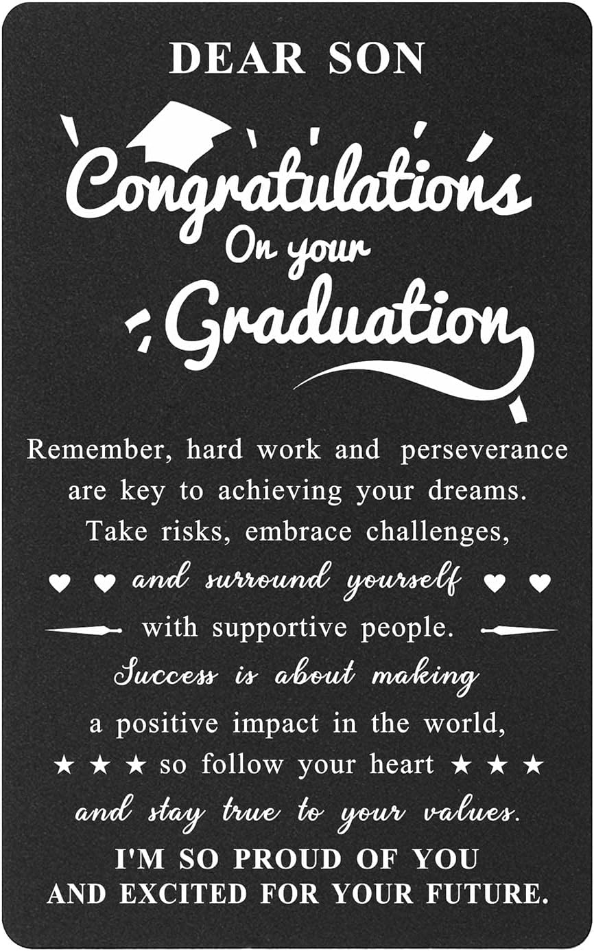 Amazon.com : BAZLJY Graduation Cards - Metal Engraved Graduation Gifts ...