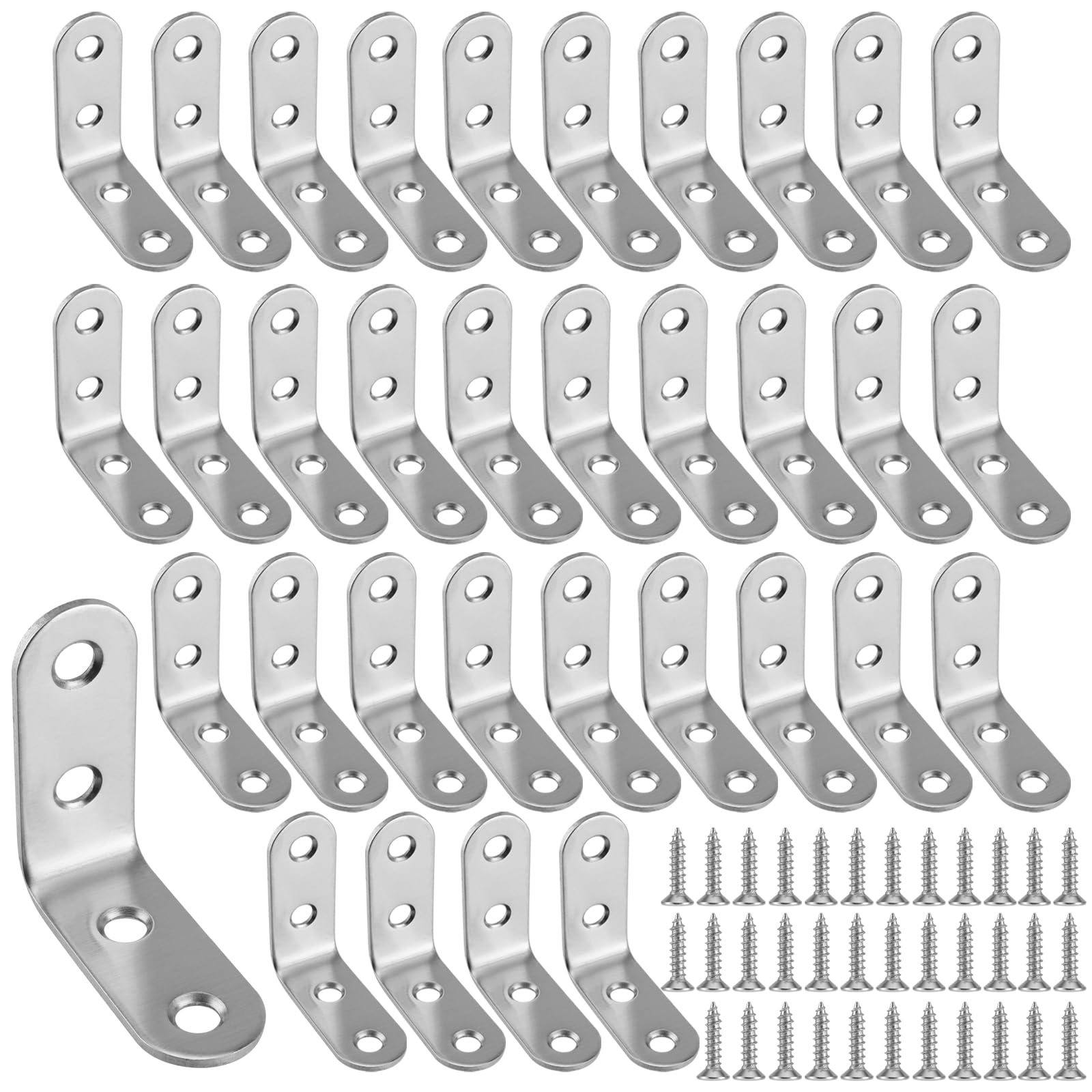 KOHAND 60 PCS 40 x 40mm Stainless Steel Corner Braces, I Brackets for ...