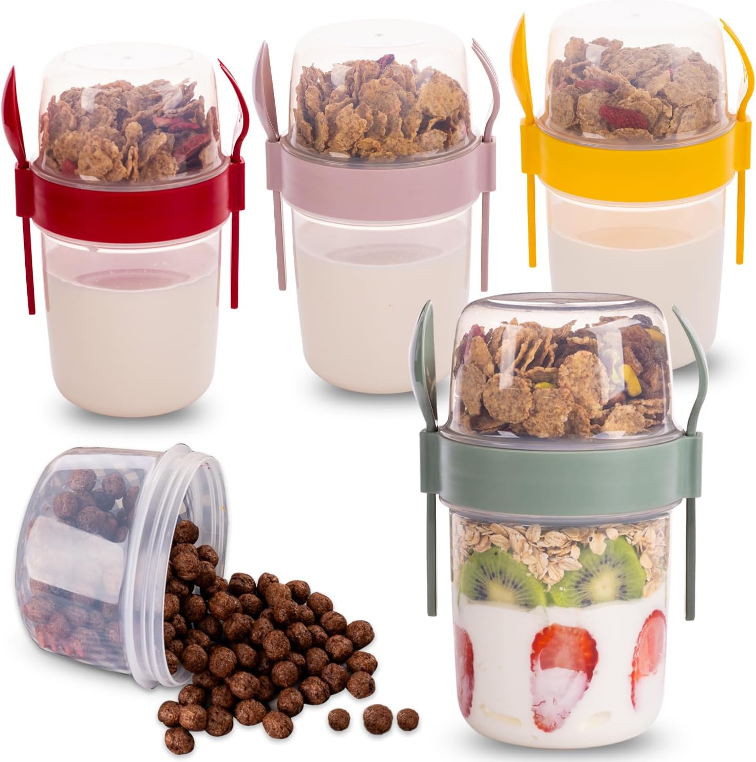 ANNA TOSANI Recipientes de Avena 310 ml + 560 ml, Tarros con Tapa ...