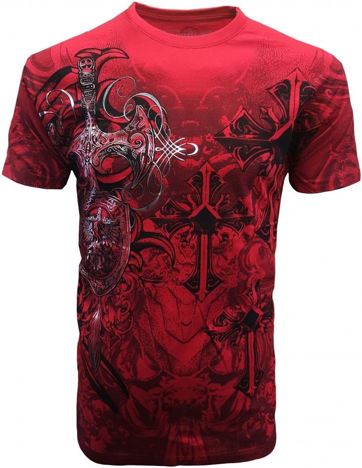 Amazon.com: Konflic Mens MMA Style All-Over Graphic Crew Neck Muscle T ...