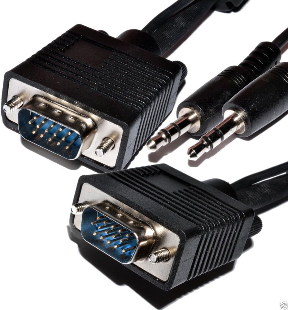 Amazon.com: 3m VGA/SVGA HD15 TV Video Cable with Built in 3.5mm Jack ...