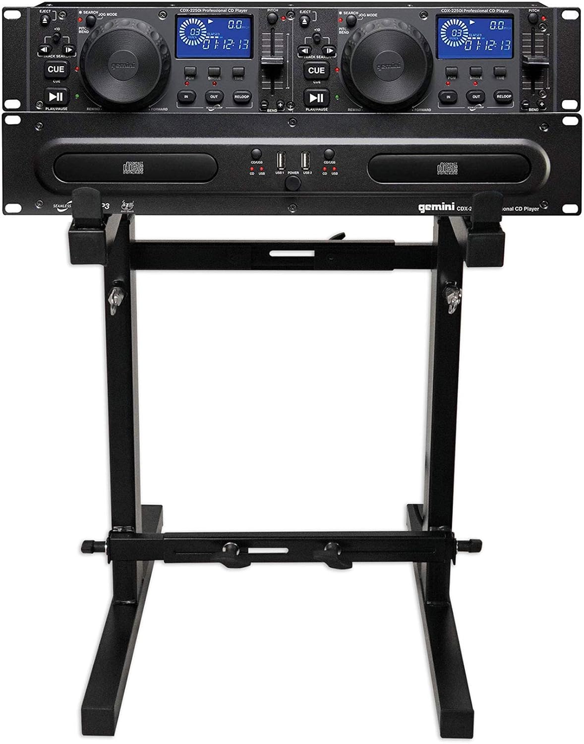 Amazon.com: Gemini CDX-2250i Pro DJ Dual Two Deck Rack Mount CD/MP3 ...