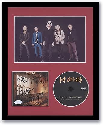 Def Leppard "Drastic Symphonies" AUTOGRAPH Signed Framed 11x14 CD ...