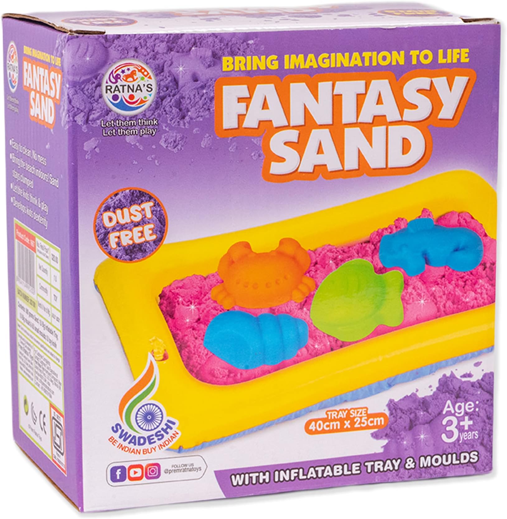 Buy Ratna's Wonder Sand 500 Grams for Kids - Smooth Non-Sticky Blue ...