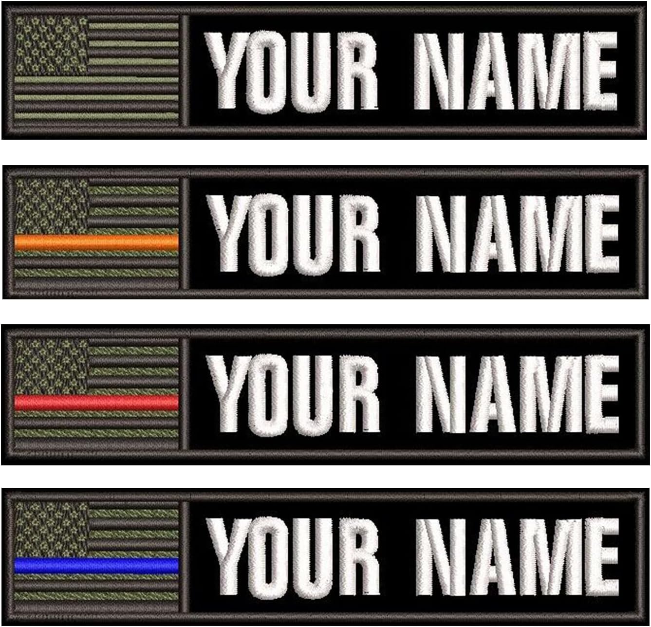 Amazon.com: Customized Name Patch 2pcs, American Flag Personalized Name ...