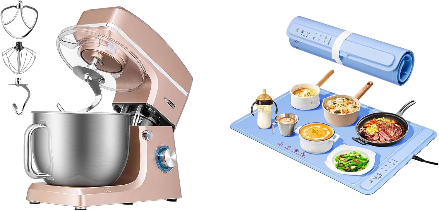 Amazon.com: VIVOHOME 7.5 Quart Stand Mixer, 660W 6-Speed Tilt-Head, and ...