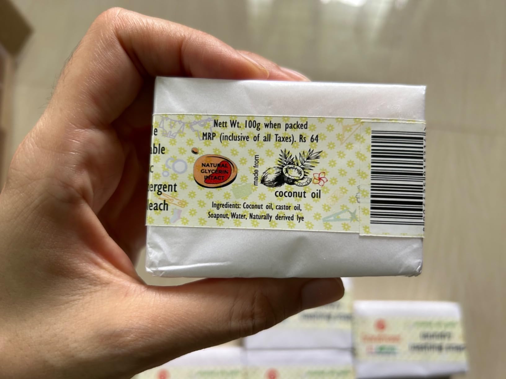 Grandmaas All Natural Laundry Washing Bar (100 gms X 5 pack) -Unscented ...