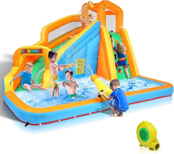 Amazon.com: JOYMOR Inflatable Water Slide Park for Kids wtih Splash ...