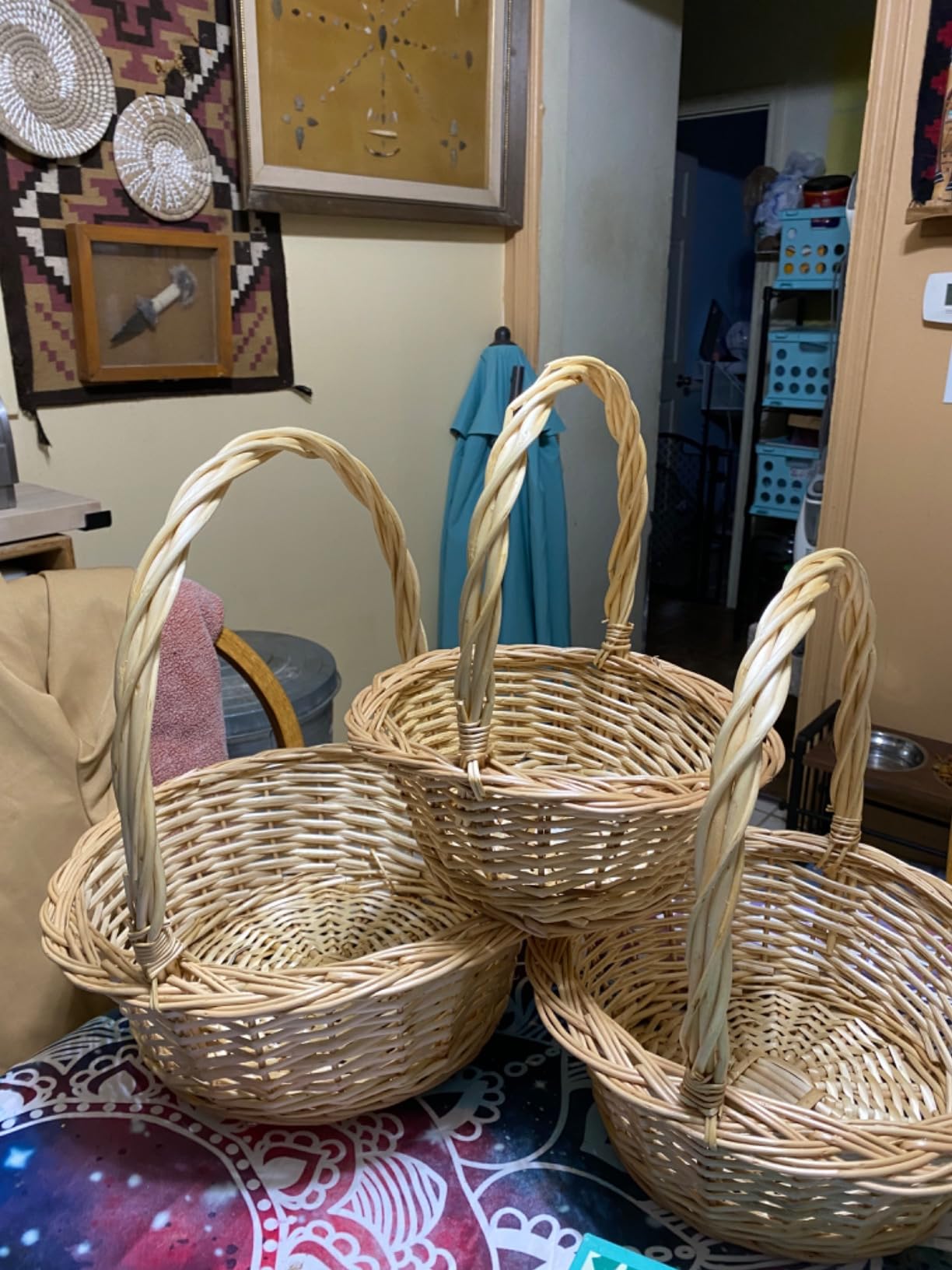 Amazon.com: THY Collectibles Set of 3 Hand Woven Wicker Rattan Flower ...