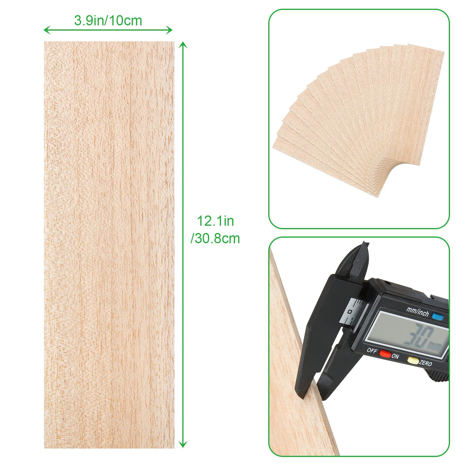 Snapklik.com : 20 Pieces Balsa Wood Sheets 1/8 Inch Thick 12 X 4 Inch ...