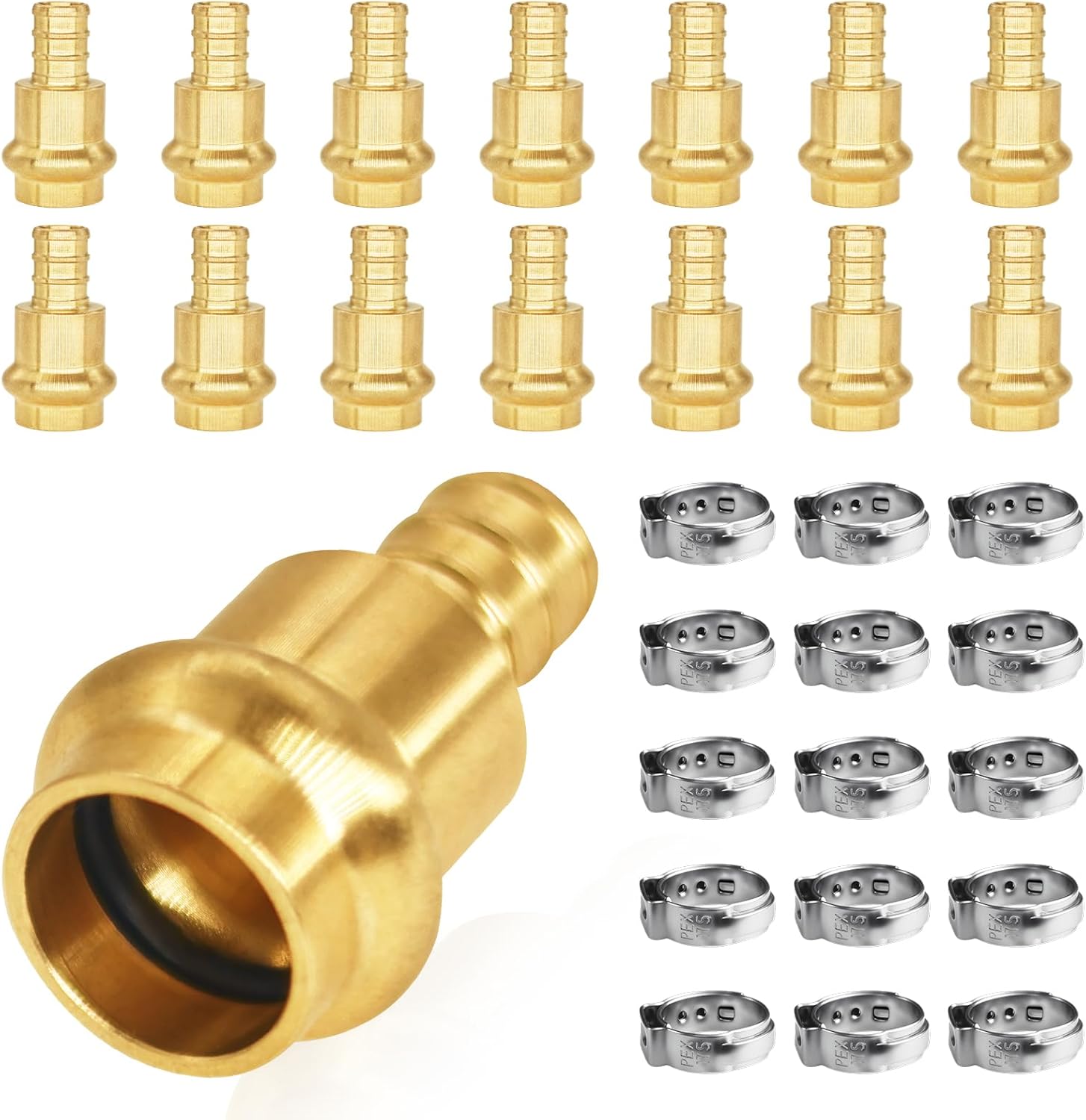 Amazon.com: Toehube 15 Pack Pex Propress Fittings, 1/2 Inch Press ...
