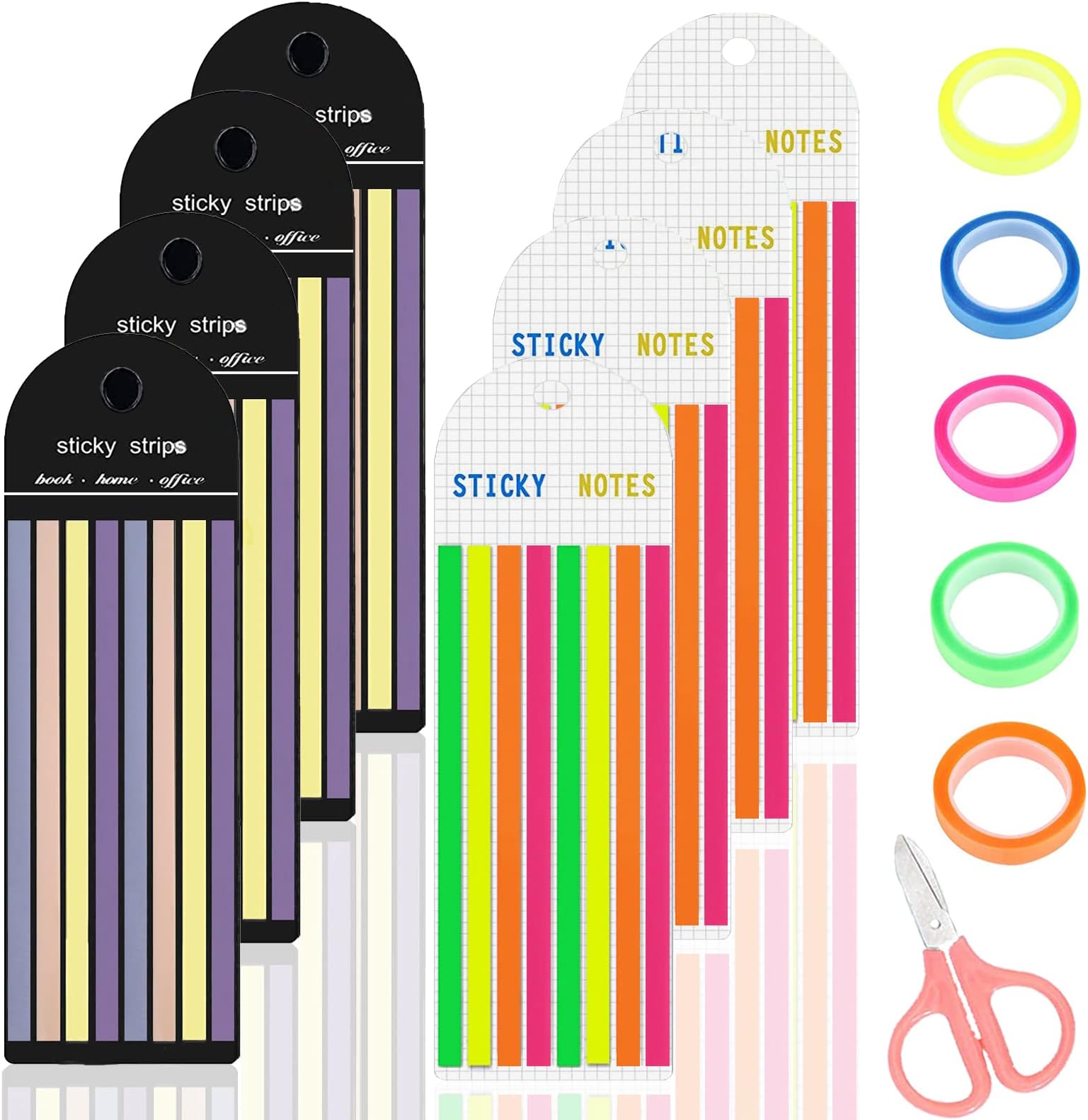 Amazon.com : 1280Pcs Translucent Bar Highlighting Sticky Note ...