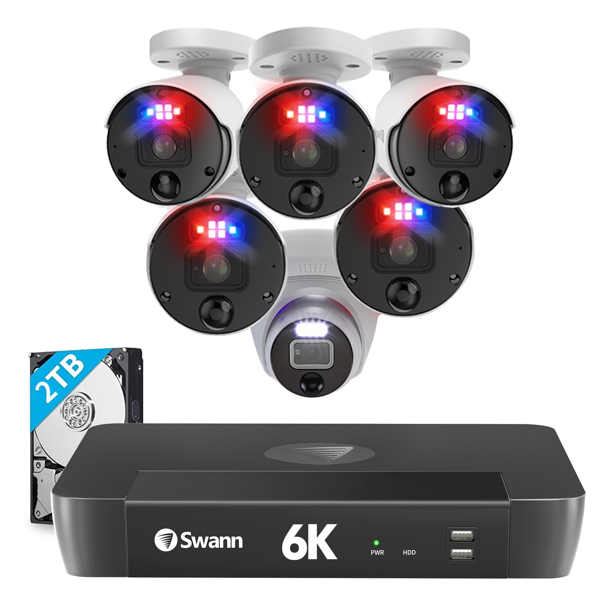 Amazon.com: Swann 12MP Home Security Cameras with 8580 2TB HDD Recorder ...