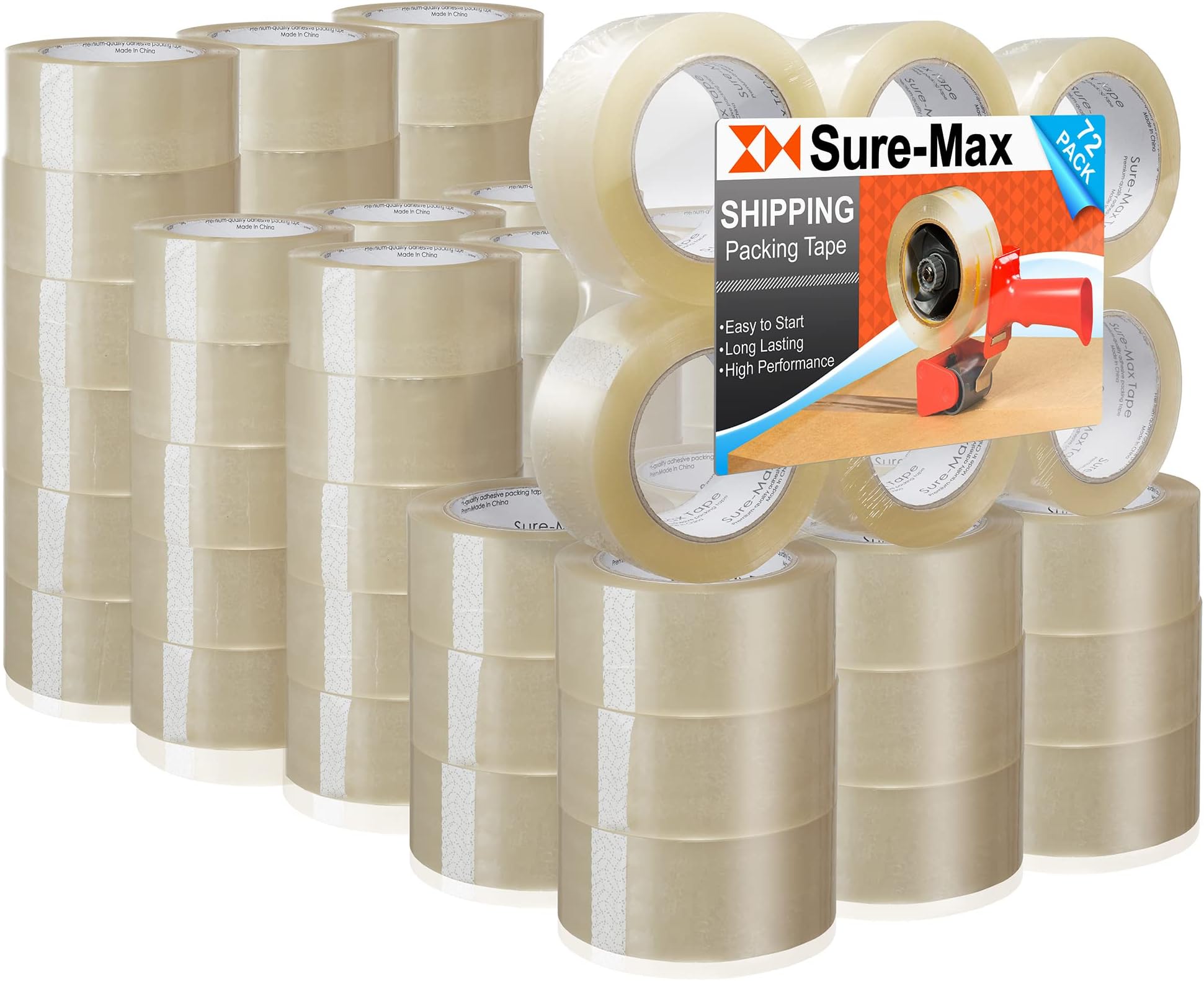 Amazon.com : Sure-Max Premium Carton Packing Tape 2.0 mil 330 Feet (110 ...
