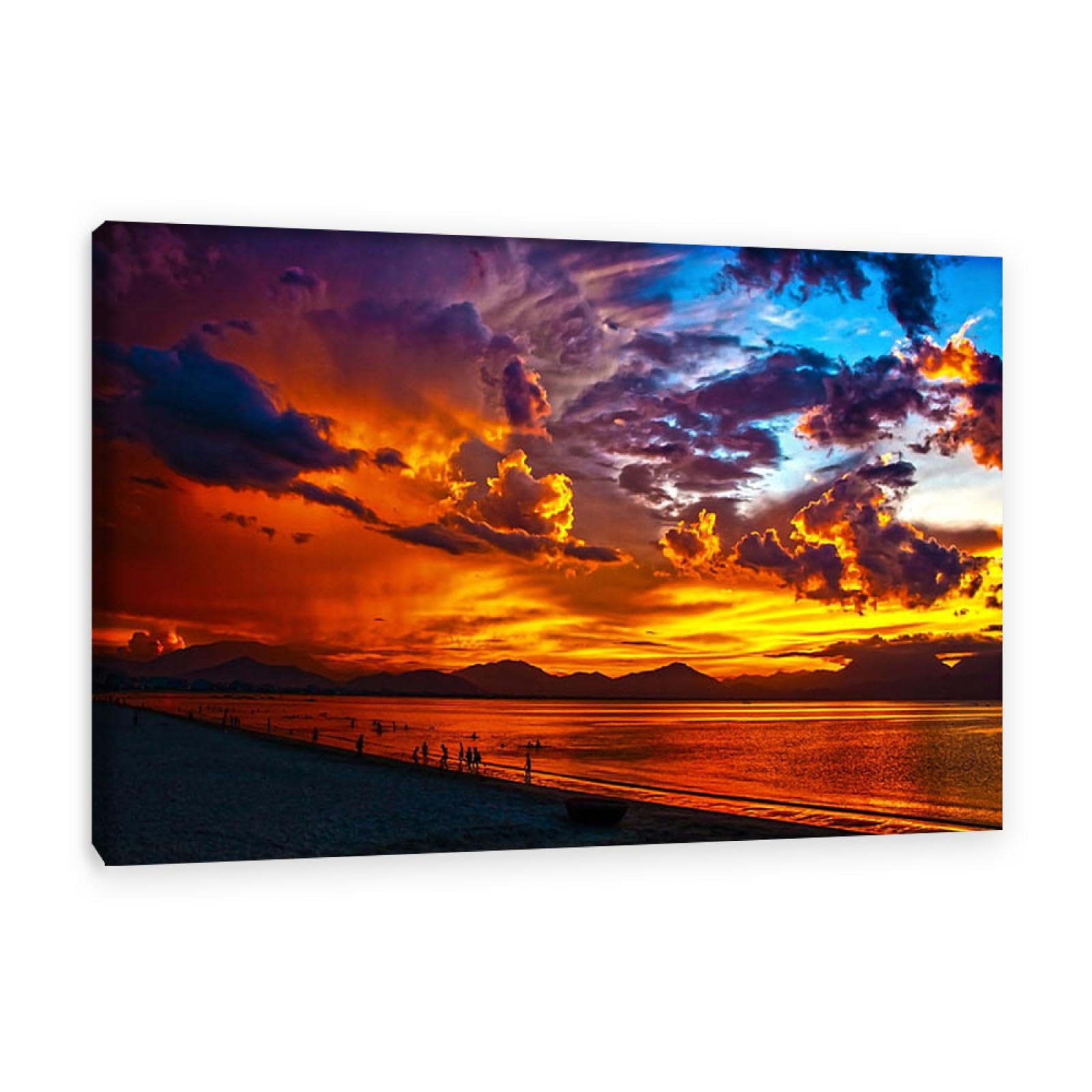 Paisaje Colorido Atardecer Wall26 Lienzo Impreso Para Pared, Atardecer
