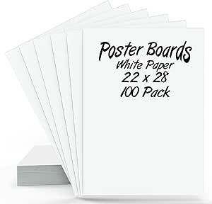 Amazon.com : Poster Board, White Poster Paper 22x28, White Poster Board ...