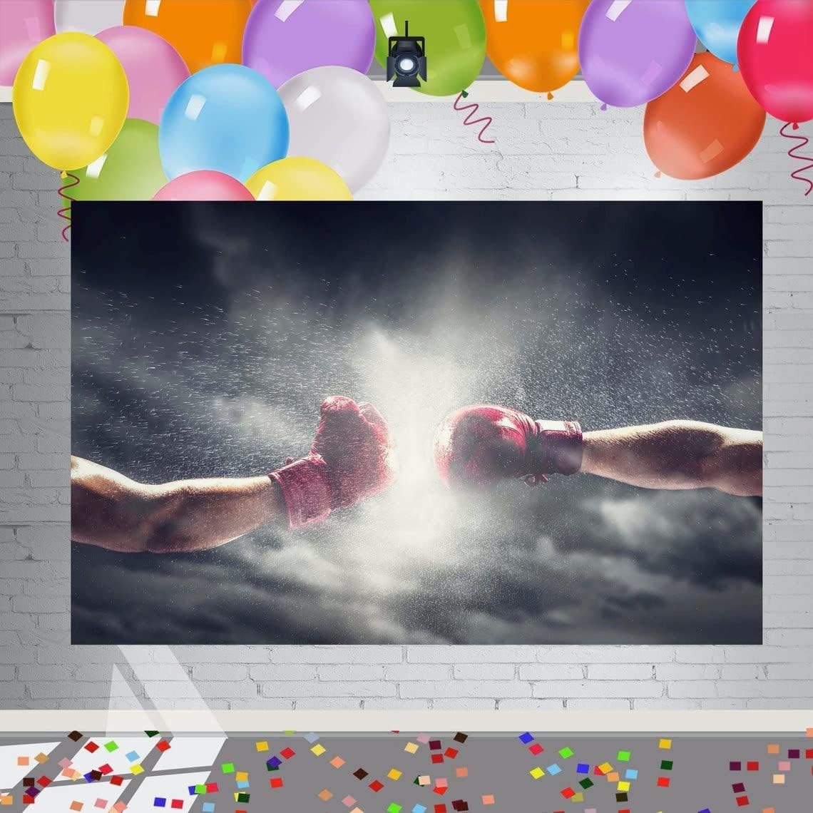 Amazon.com : 7x5 FT Boxing Birthday Backdrop – Red Gloves Fighter Theme ...
