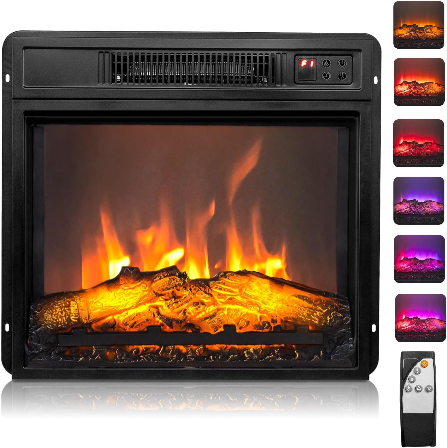 Amazon.com: ROVSUN 23" Electric Fireplace Inserts with Remote Control ...