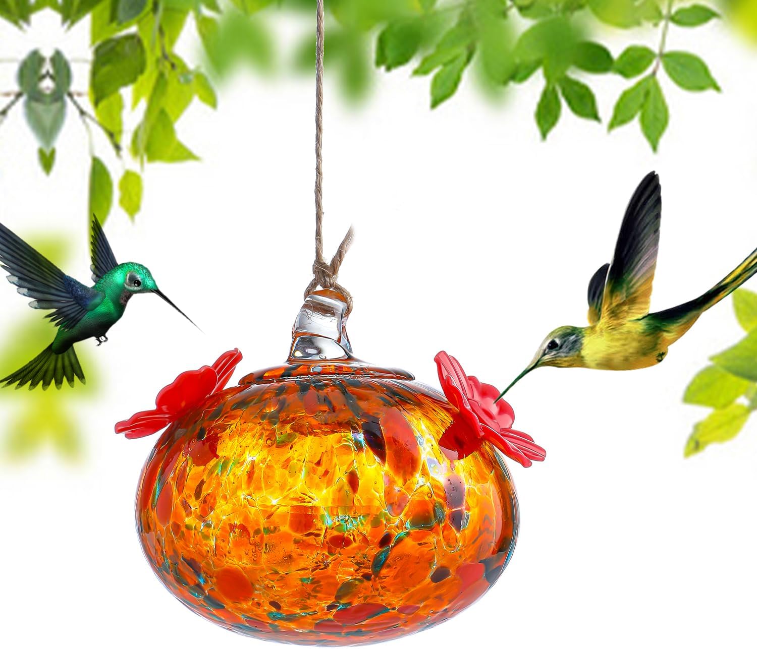 Amazon.com : 3in Small Colorful Hummingbird Feeder Glass for Outdoors ...