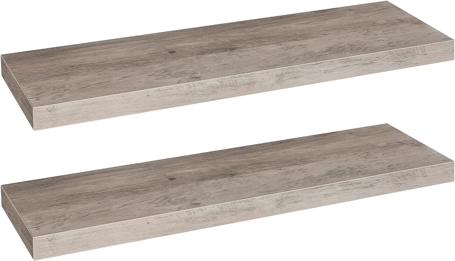 WOLTU 2 Pcs Floating Shelf Dark grey Wooden Wall Storage Display Shelf ...
