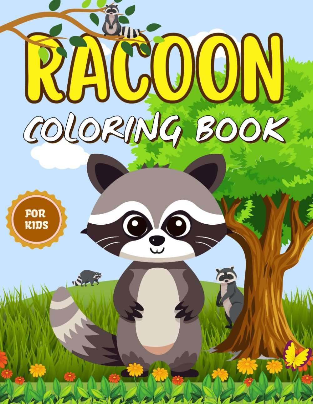 Buy Racoon Coloring Book For Kids: 50 Funny Raccoon Coloring Pages For ...