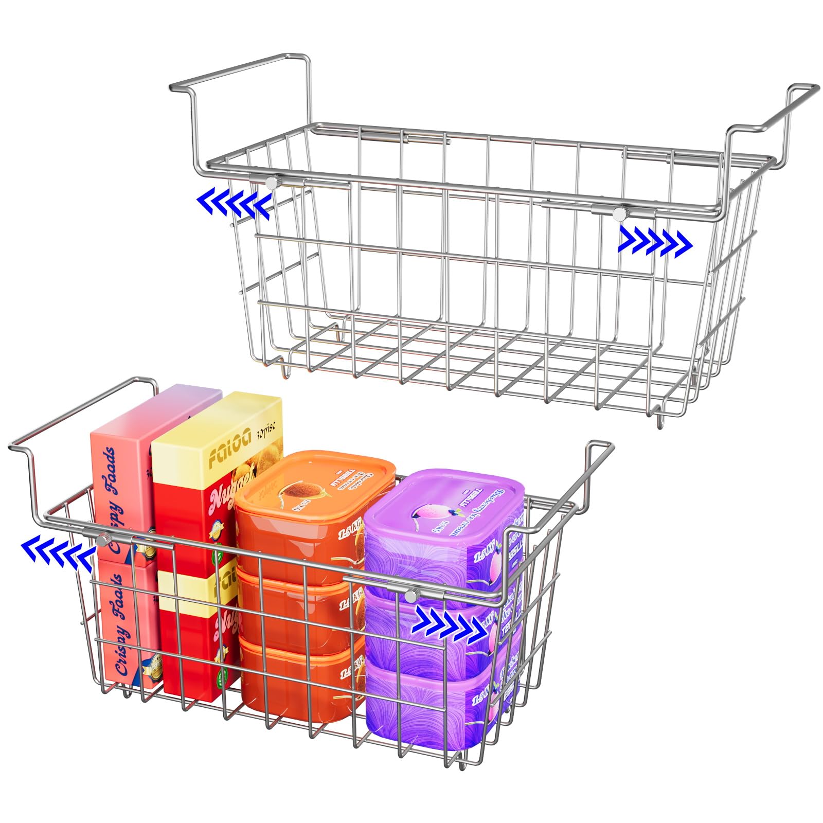 Amazon.com - KIKIBRO Expandable Freezer Organizer Bins, Freezer Baskets ...