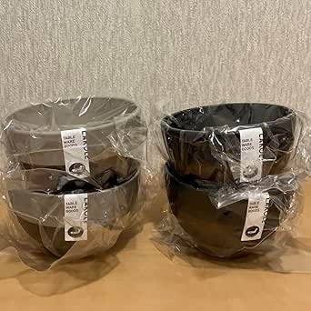 Amazon.co.jp: LAKOLE ラコレ 汁椀 4個セット ブラック アイボリー : ホーム＆キッチン