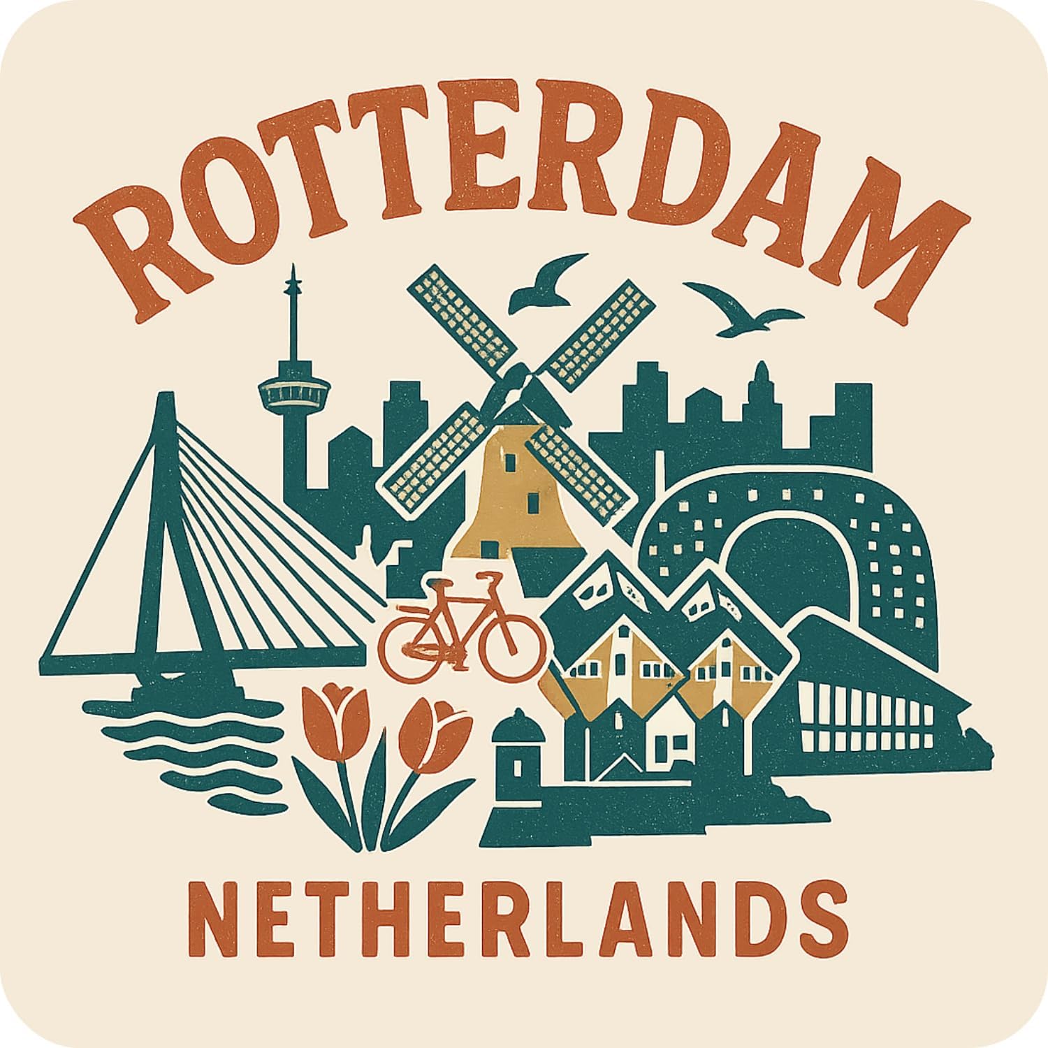 Amazon.com: Rotterdam Netherlands Souvenir Vinyl Magnet – Destination ...
