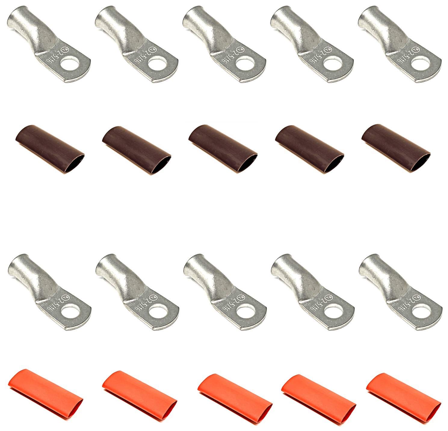 Buy 10pcs 2 AWG 2 Gauge 5/16" Pure Copper with Tin Coating Battery ...