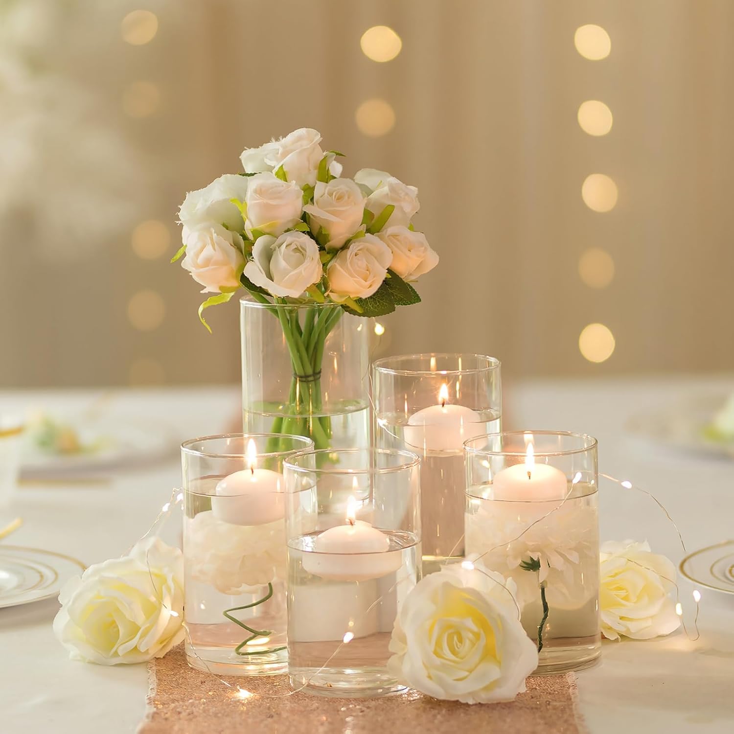 Amazon.com: Hurricane Candle Holders Vases for Centerpieces - 36 PCS ...