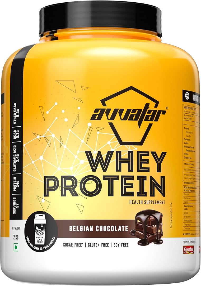 Whey Protein 2kg Belgian Chocolate Flavour 24g Protein 57 Servings ...