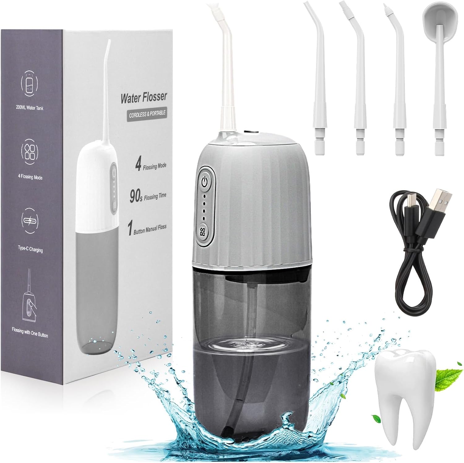 AIUOKYA Water Flossers for Teeth Cordless, Portable Electric Power ...