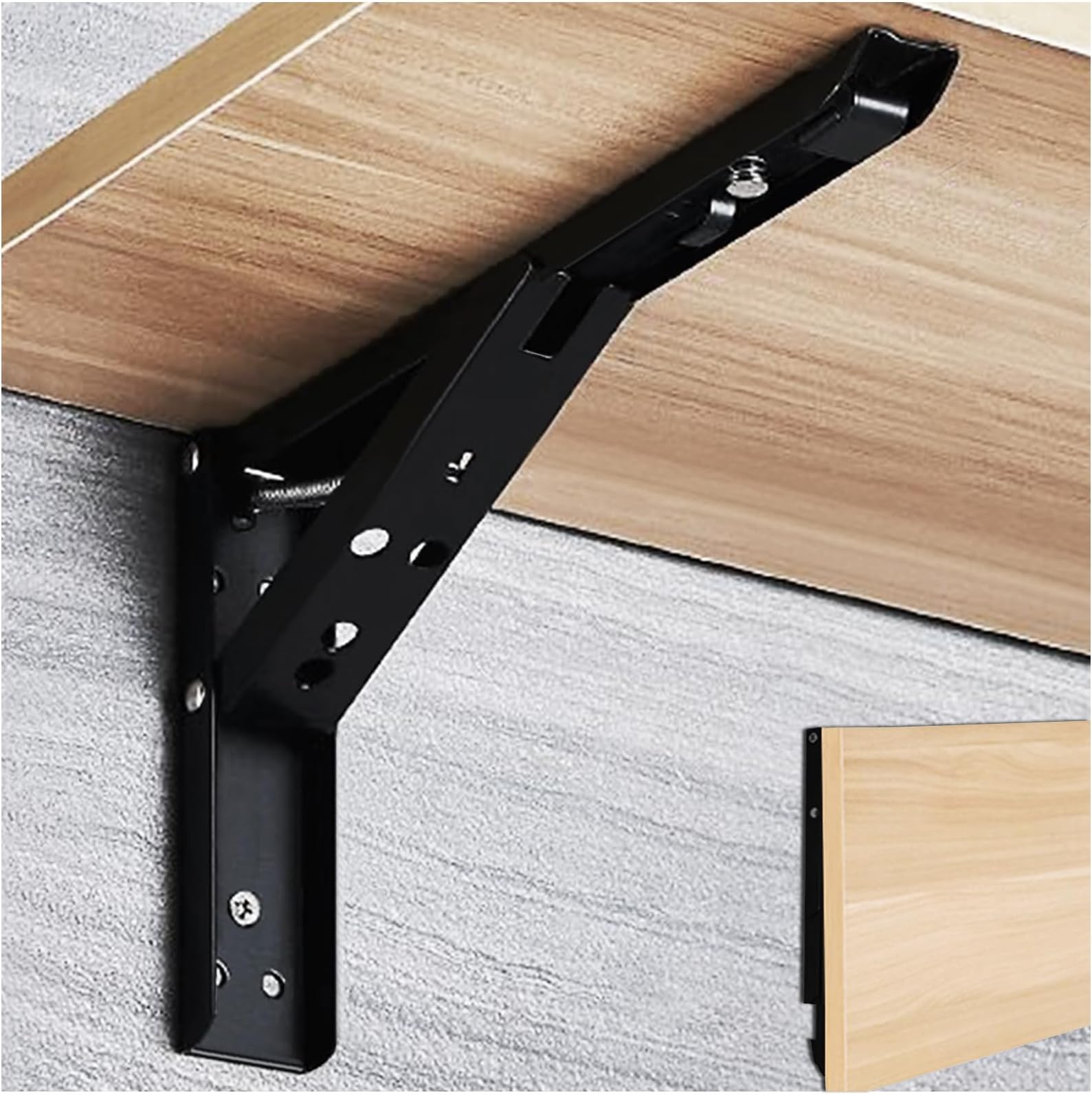Amazon.com: 2Pcs Folding Shelf Brackets Hinges,90 Degree Self-Locking ...