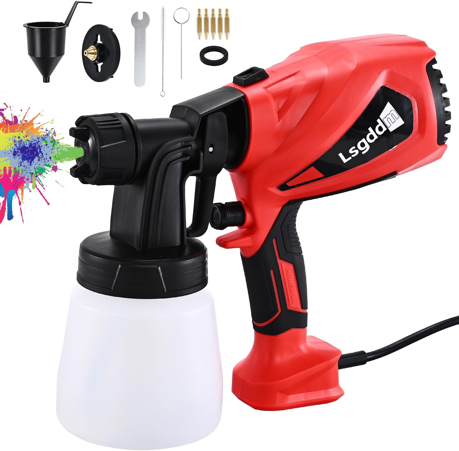 Amazon.com : Paint Sprayer, 700W HVLP Electric Spray Paint Gun, 4 ...